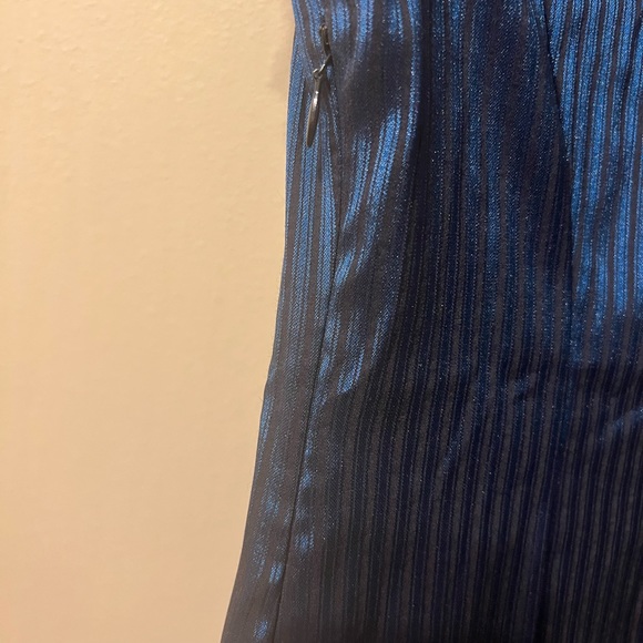 Express | Tops | Express Pleated Blouse Blue Striped Xs Nwt | Poshmark